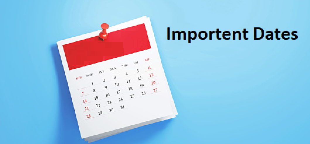 Important dates of year – Eduindex News